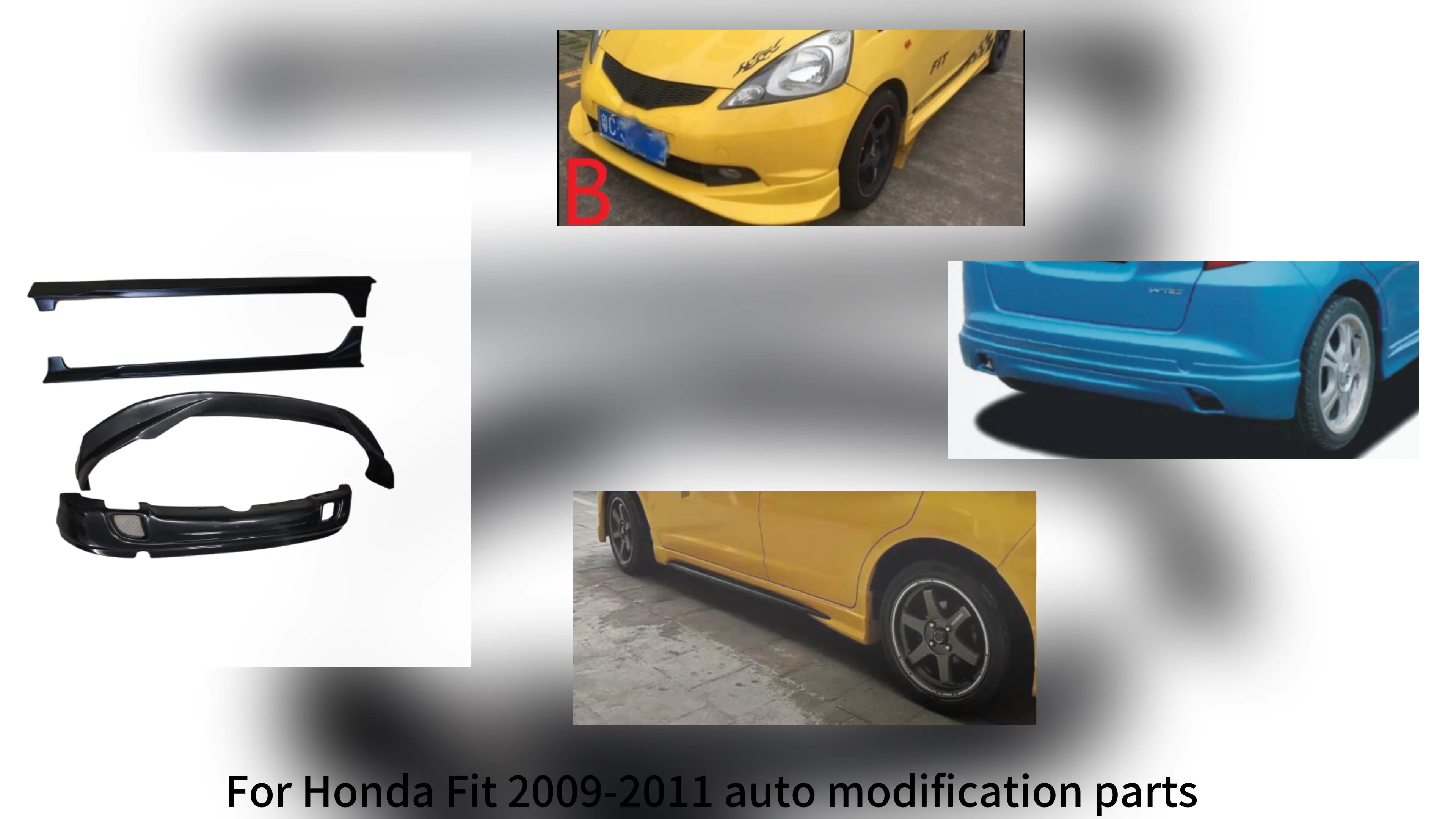 Body Kit For Honda Fit 2008 2009 2010,The Pp Aftermarket Parts Includes ...