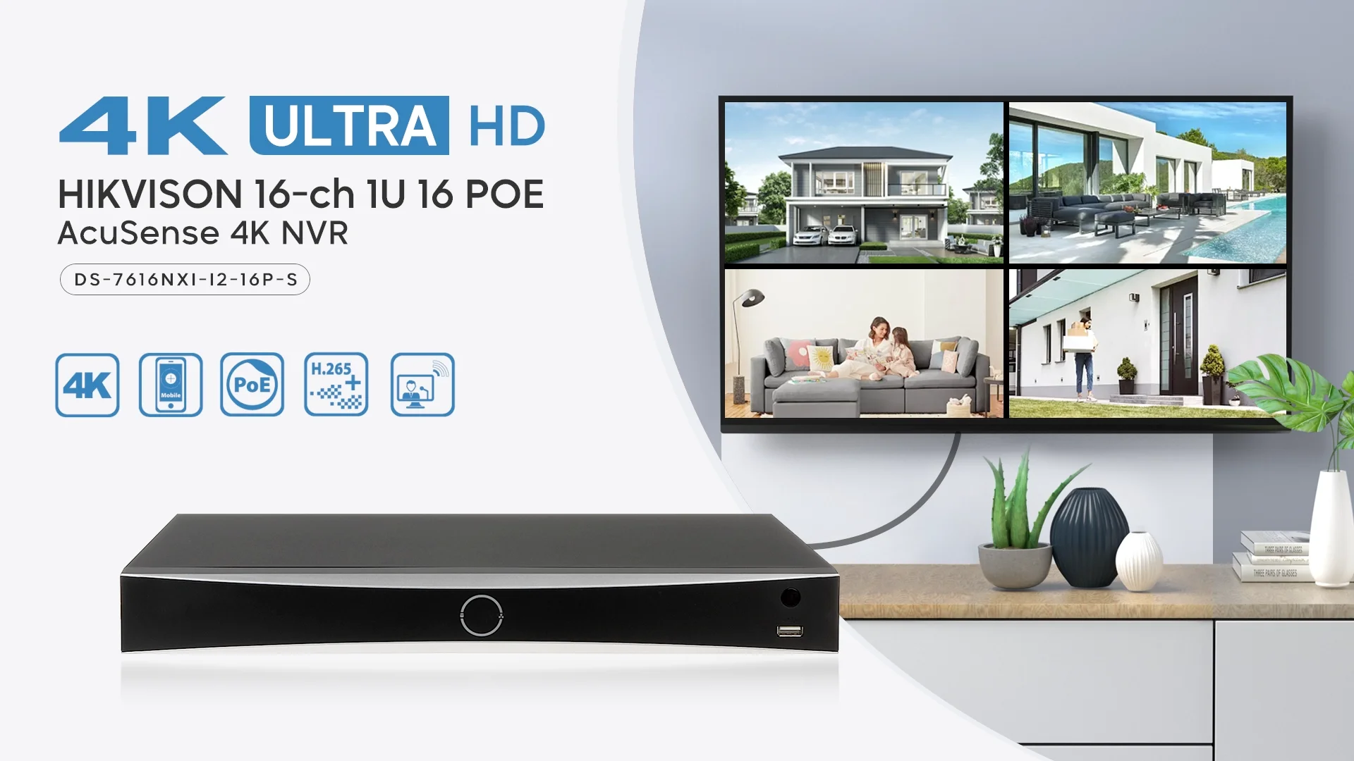 Hik Ds-7616nxi-i2/16p/s Intelligent Analytics Face Recognition 16-ch 1u ...