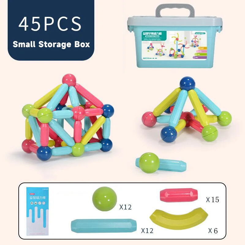 Kids Diy Flexible Connect Plastic Bar Toy Set Montessori Educational ...