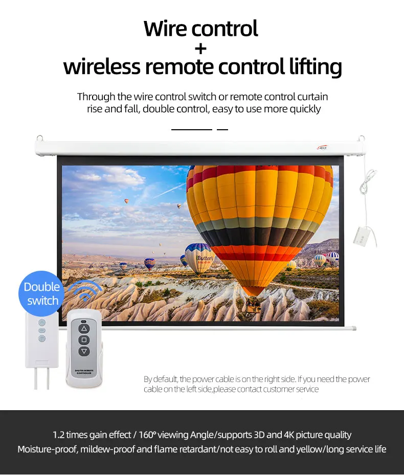 Auto Motorized 150 Inch Projector Screen - Perfect for Home Theater