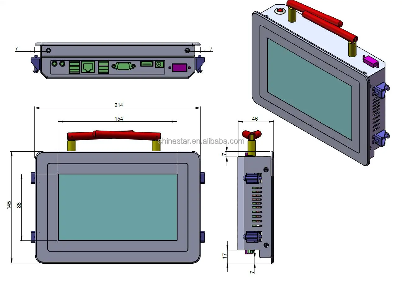 Embedded Rugged 7" Inch Box PC with Touchscreen Mini PC with Win10/XP ...