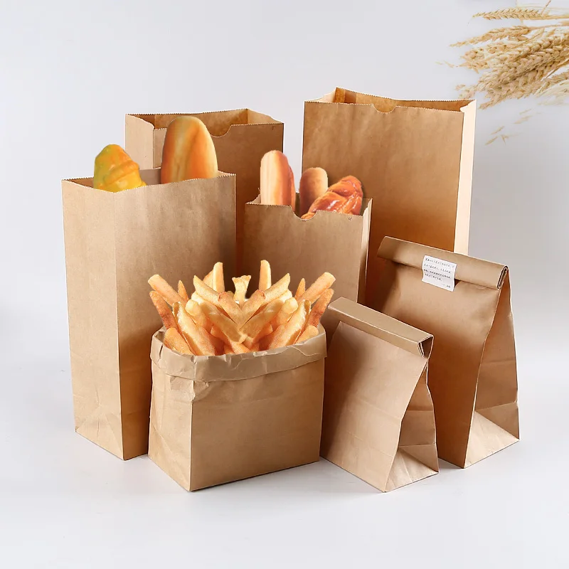 Customizable Kraft Paper Bags for Snack and Food Takeaway