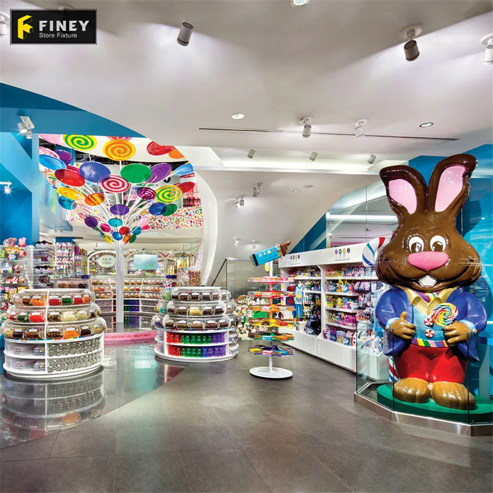 Modern Style Candy Store Interior Design Decorations Candy Kiosks Cart ...