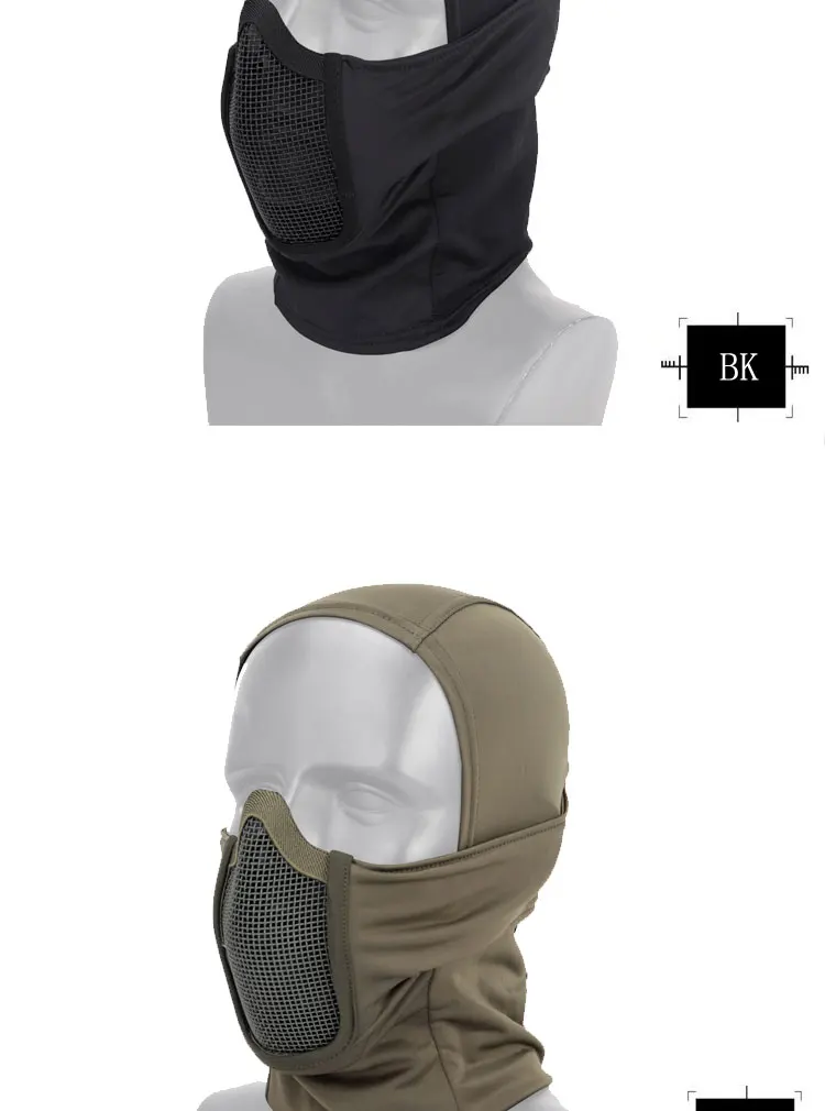 Tactical Full Face Steel Mesh Mask Balaclava Motorcycle Headgear Metal ...