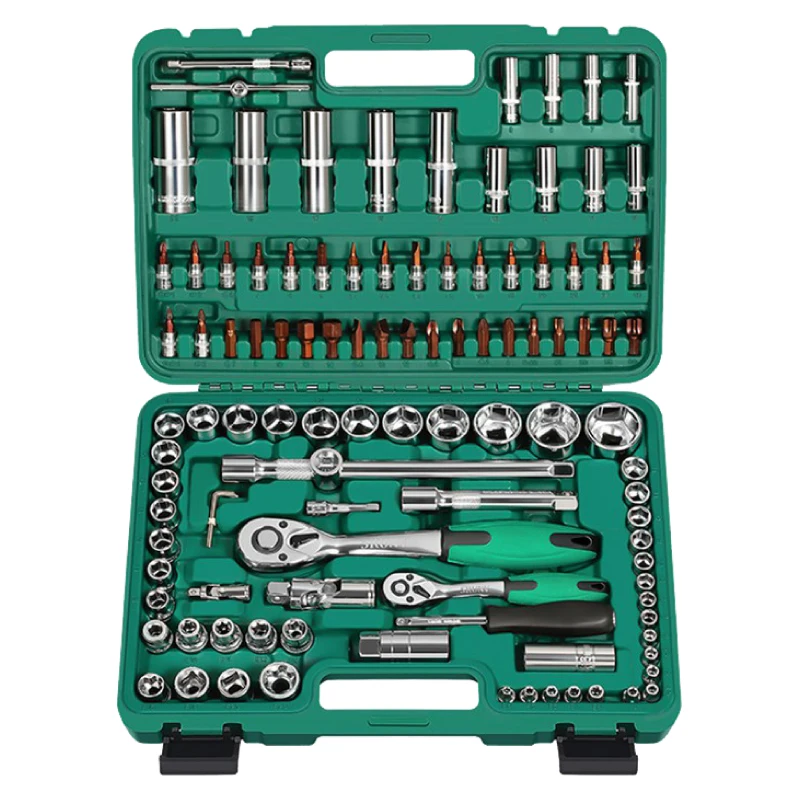 Hi-spec 108pcs Mechanical Tool Box Hand Tool Kit Socket Set Garage Auto Home Repair Tool Set Kit ...