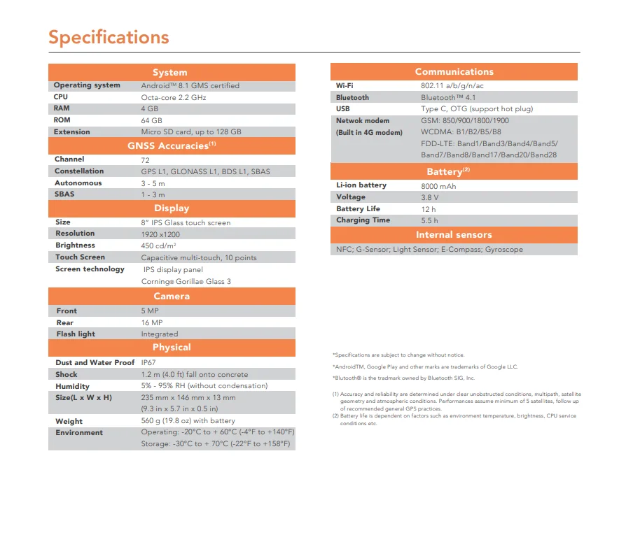 High Precision Gps Rtk Tablet Chcnav Lt700/lt700h/lt800 Gnss Receiver ...