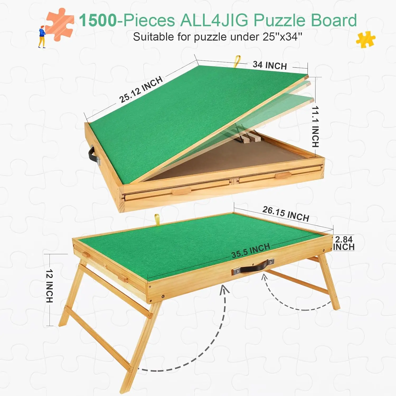 1500 Portable Puzzle Table - Adjustable, Stylish, & Versatile