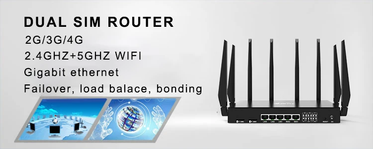 TUOSHI Industrial Dual Sim LTE Router - Load Balancing & Wi-fi