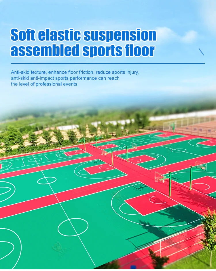Elastic PP Plastic Interlocking Floor for Basketball Playground and ...