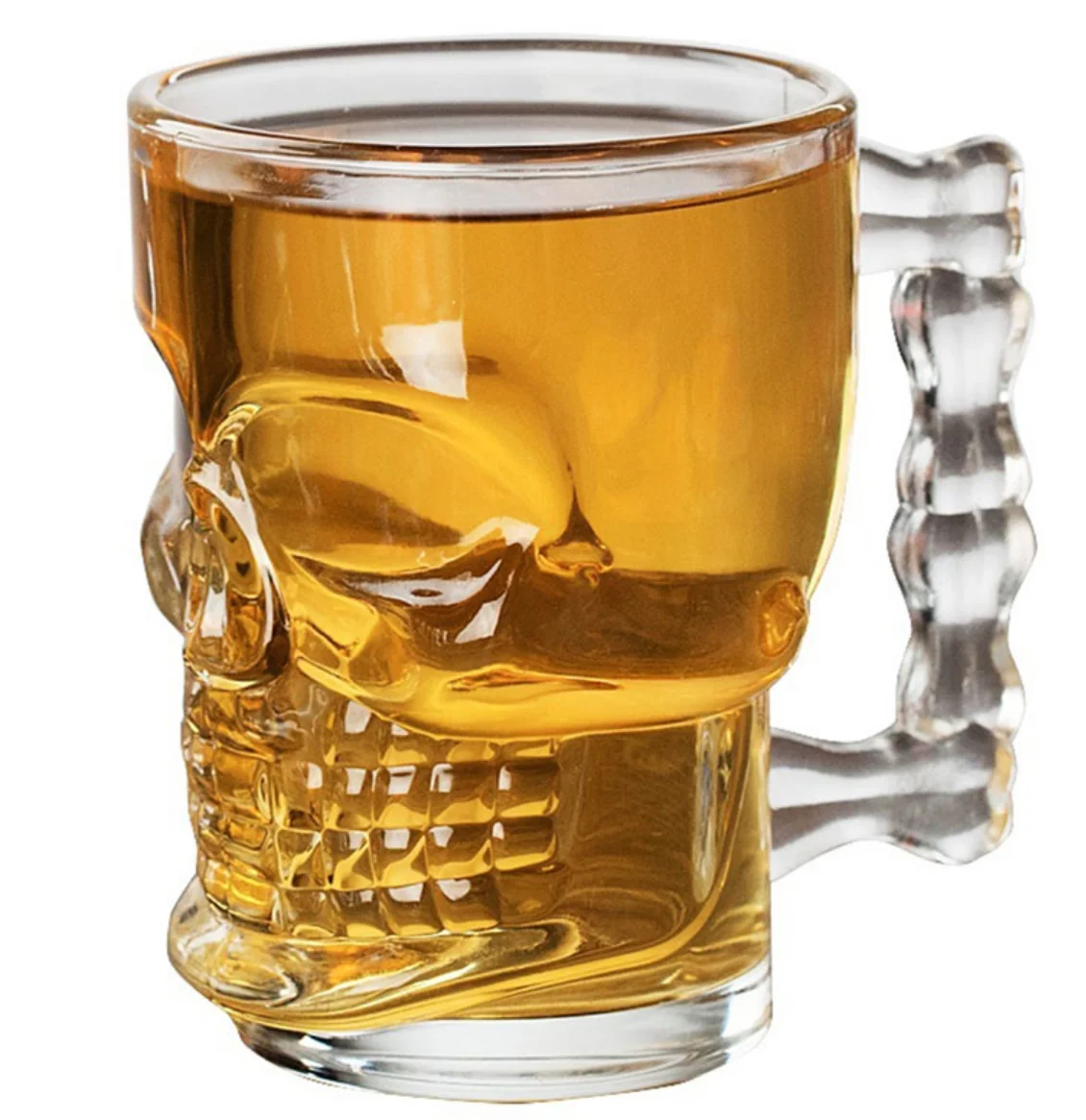 Clear Glass Skull Mug - Buy Handle Bone Glass,Glass Skull Face Drinking ...