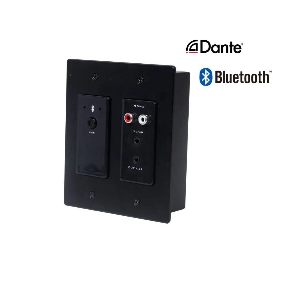4 CH Dante Bluetooth Wall Panel - Two-Way Stereo Transmission