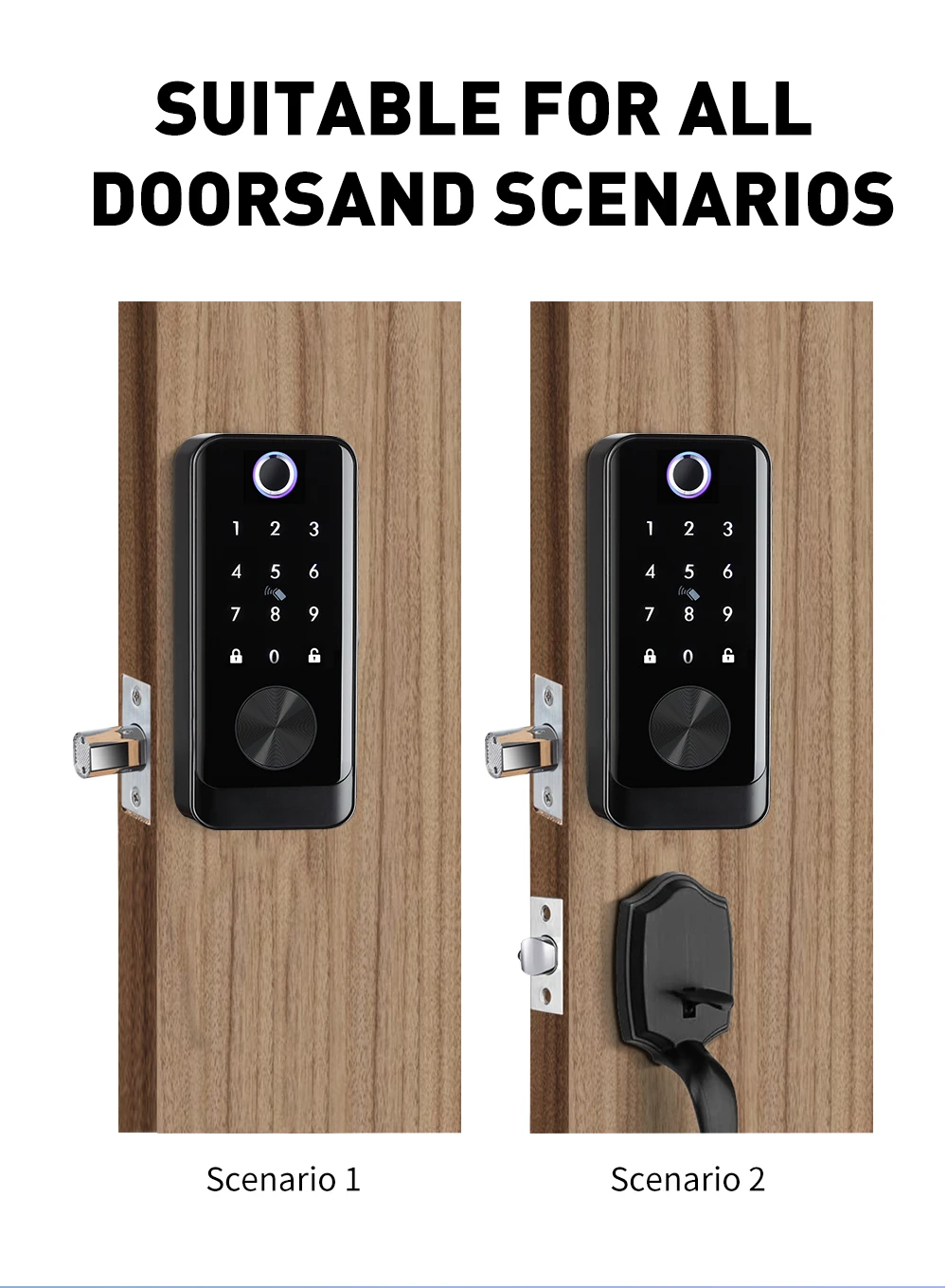 Smart Home TTlock BLE Electronic Fingerprint Passcode Card Key NFC App Digital Smart Deadbolt ...