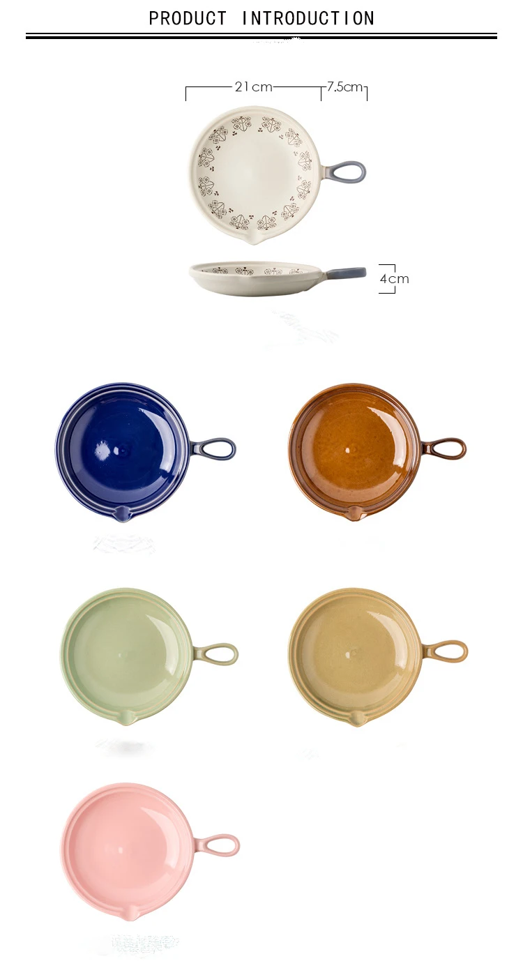 Flat Bottom Ceramic Japanese Casserole Dish With Handle High ...