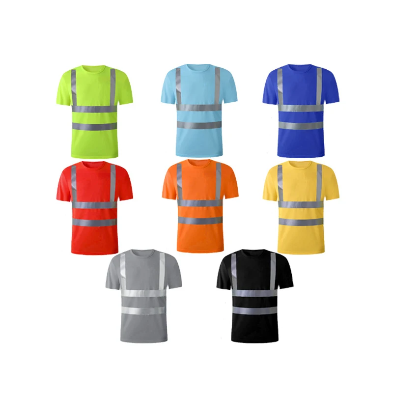 Custom High Visibility Reflective Safety T Shirt With Short Sleeves For ...
