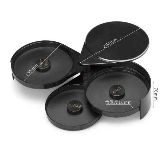 3-Tier Bar Glass Rimmer Bartender Tool With Sponge 3-Tray Black Plastic ...