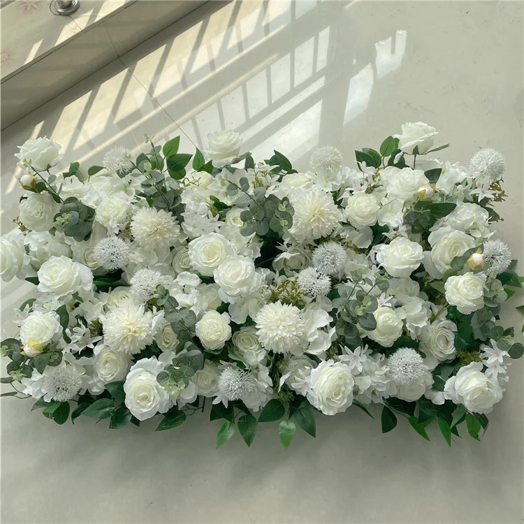 White Customized Artificial Flower Runner For Wedding Centerpieces ...
