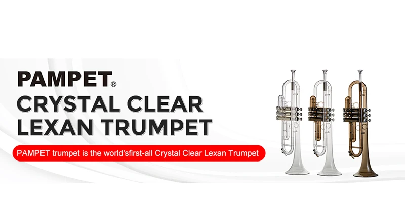 Professional Transparent Bb Trumpet Set with 3C & 7C Mouthpieces