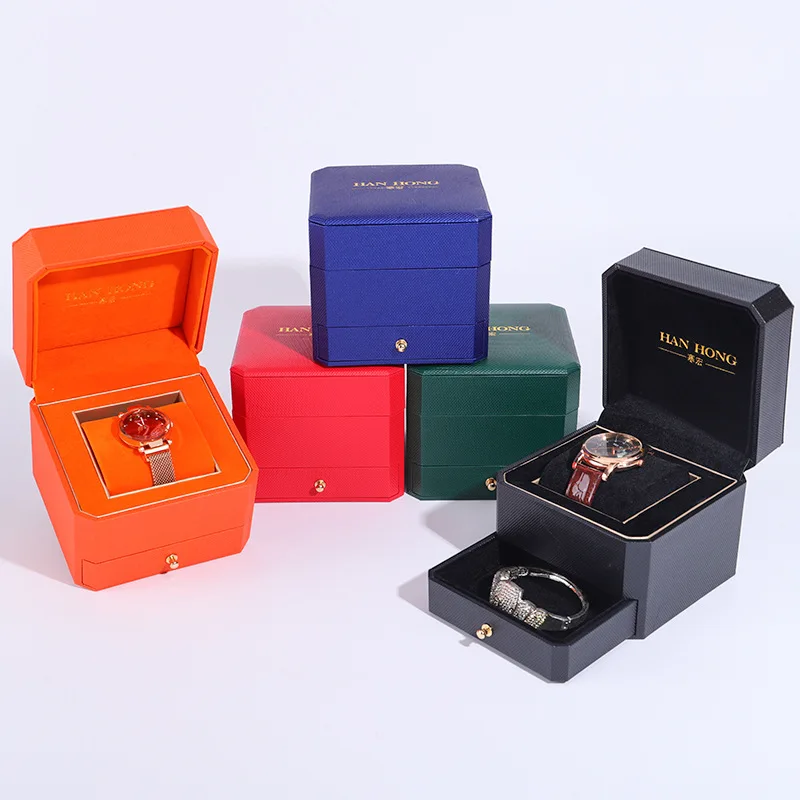 Luxury Single Automatic Watch Packaging Storage Box Flip-Top Suede ...