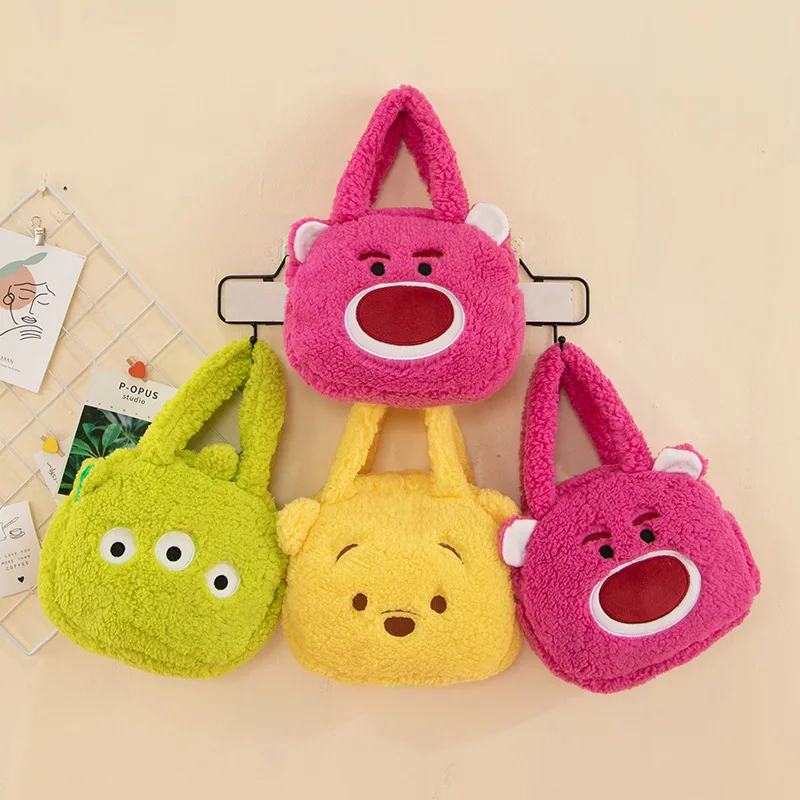 Cartoon Plush Toy Bag Strawberry Bear Handbag Girl Cute Soft Shoulder ...
