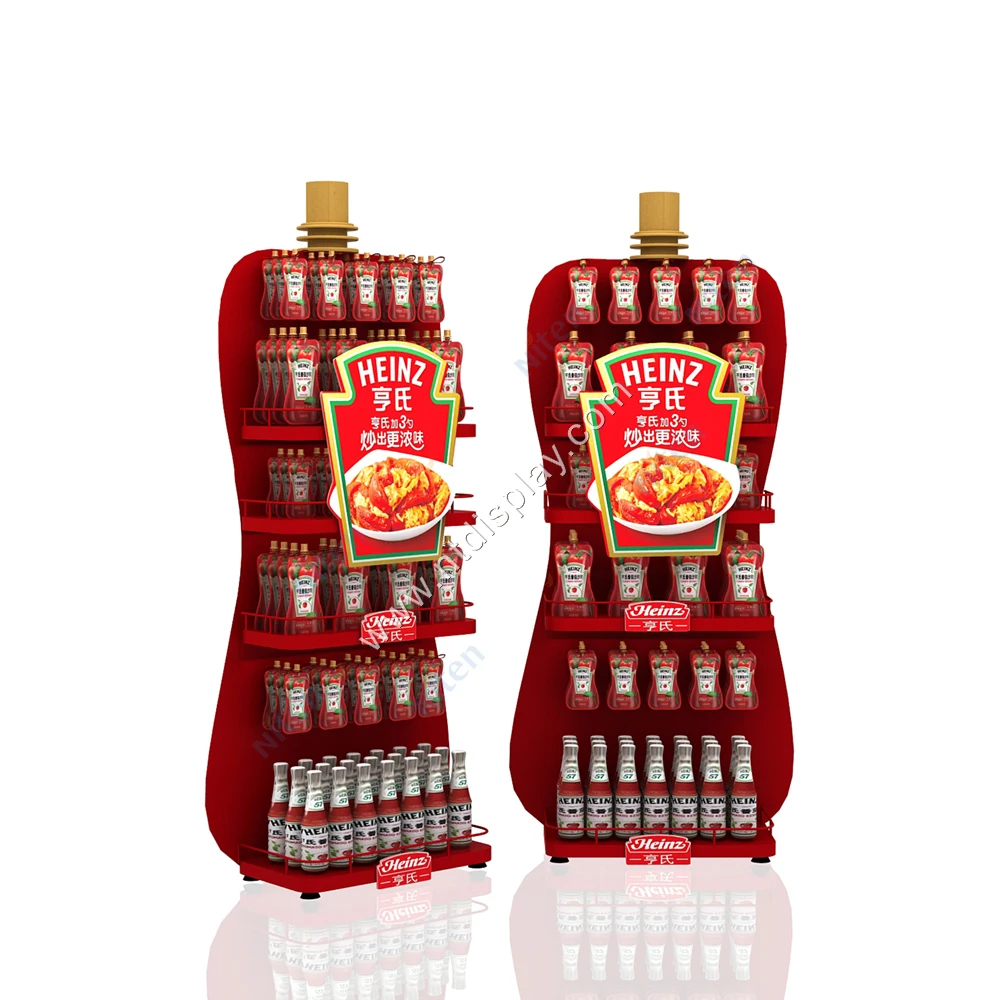 Creative Floor Metal Display Rack - Tomato Sauce Supermarket Sale