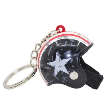 Creative Mini 3d Safety Helmet Key Chain Customized Plastic Motorcycle ...