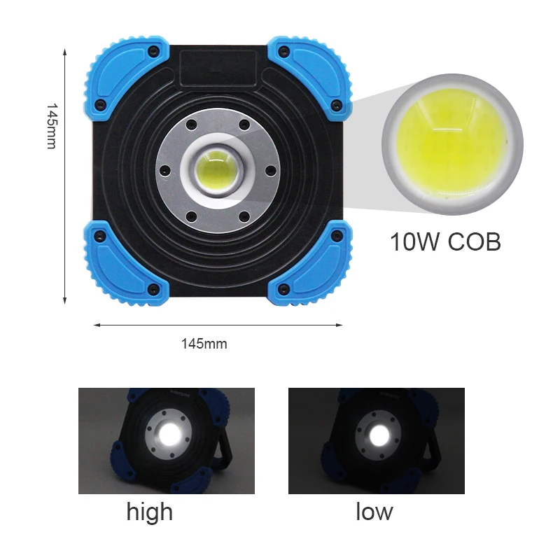 Rechargeable Portable Cob Work Light 1500lumen Super Bright 10w ...
