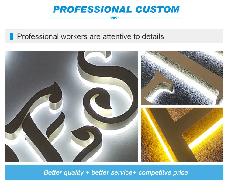 Stainless Steel Letter Custom Backlit Sign Outdoor Alphabet Letters Of ...