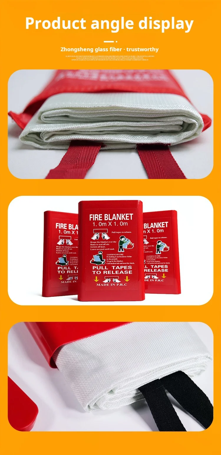 BSI Certificated Fire Retard Emergency Fire Blanket Kitchen 1m X 1m ...