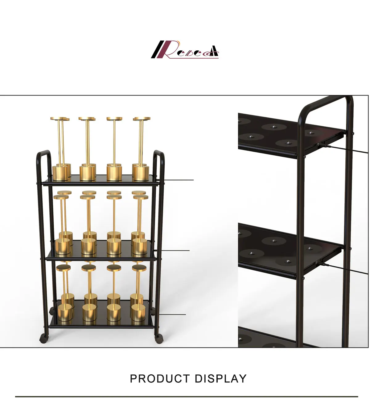 Wireless Charging Trolley with LED Lamp - 50000 Hours Lifespan