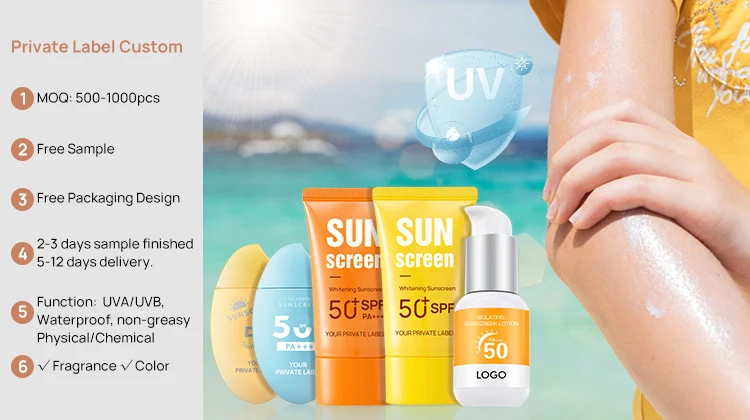 Private Label Spf50 Sun Cream Long-term Pa+++ Protection Repairing ...
