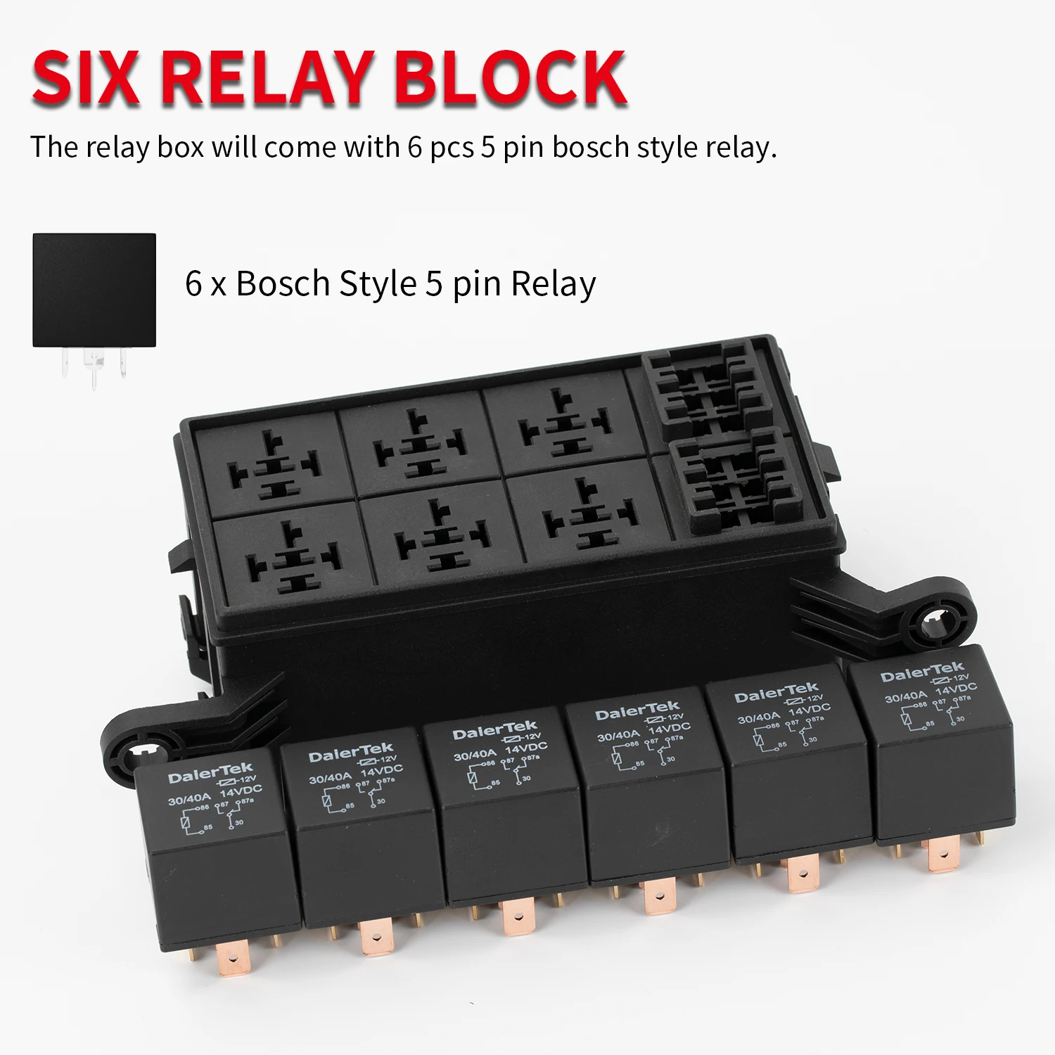 Waterproof 12V 6 Way Socket Relay - Reliable Automotive Fuse Box