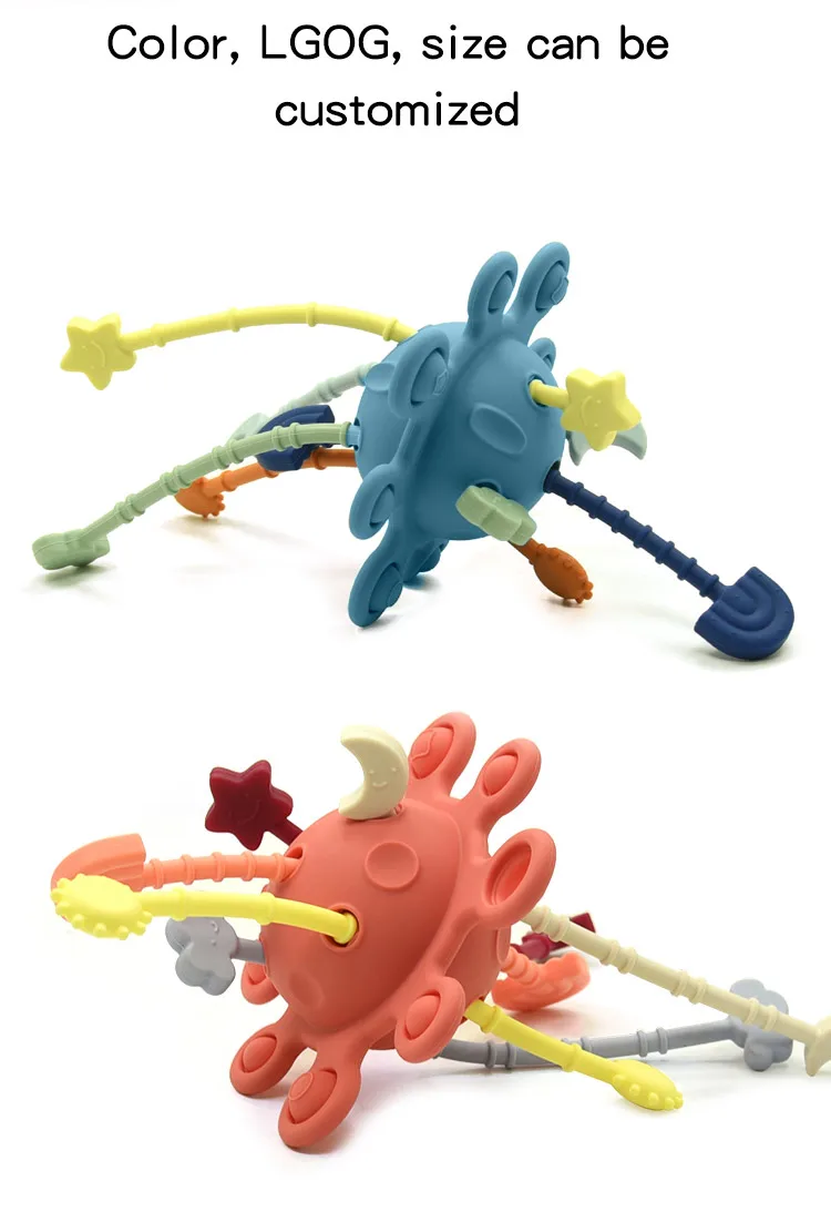 Wolife Silicone Pull String Activity Toy for Baby Teething
