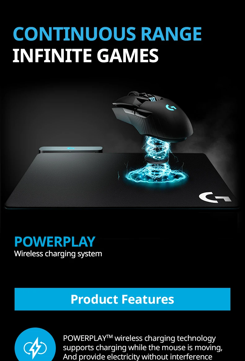 Logitech Powerplay Wireless Charging Mouse Pad Refer to G502 G903 G PRO ...