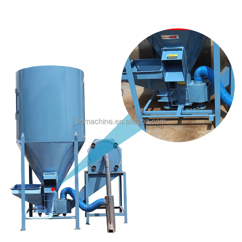 High Production Batch Cattle Feed Grinder Mixer Feed Processing Machine ...