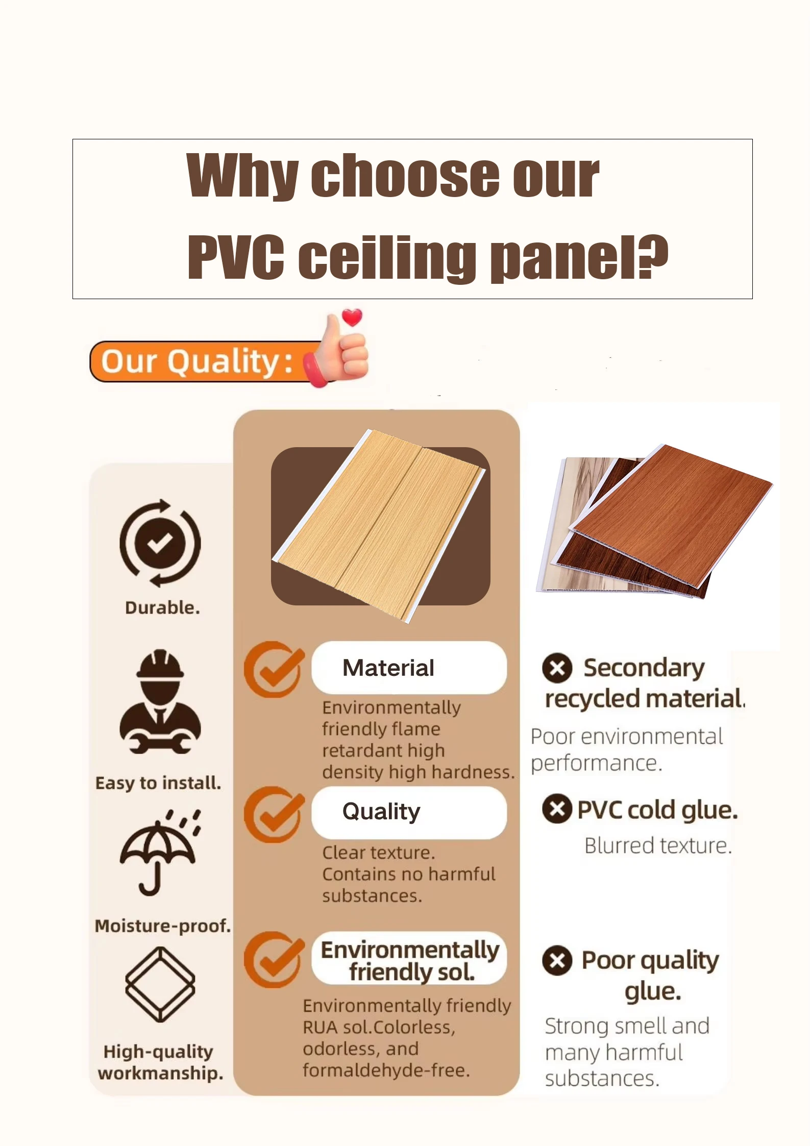 Modern Design Fluted PVC False Ceiling Panels for Hotels