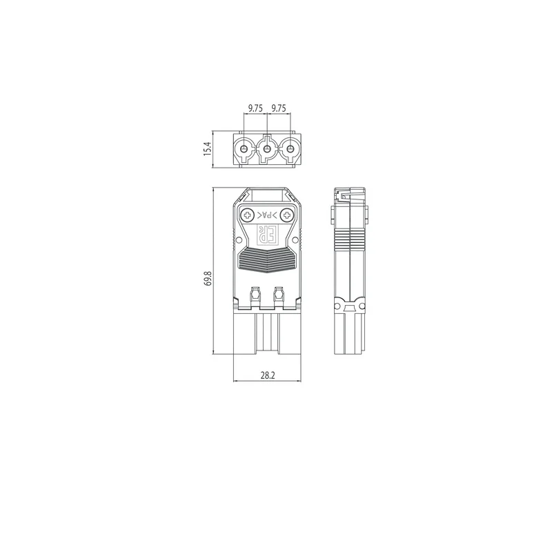 EPN1104 3-Pole 250V 10A Male LED Connector | OEM | Wholesale