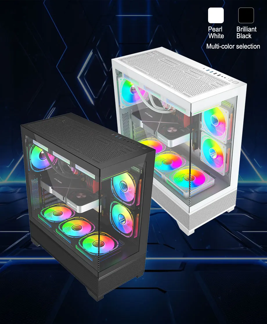 Powercase Tempered Glass Pc Caces Vertical Cpu Gaming Cases Latest ...