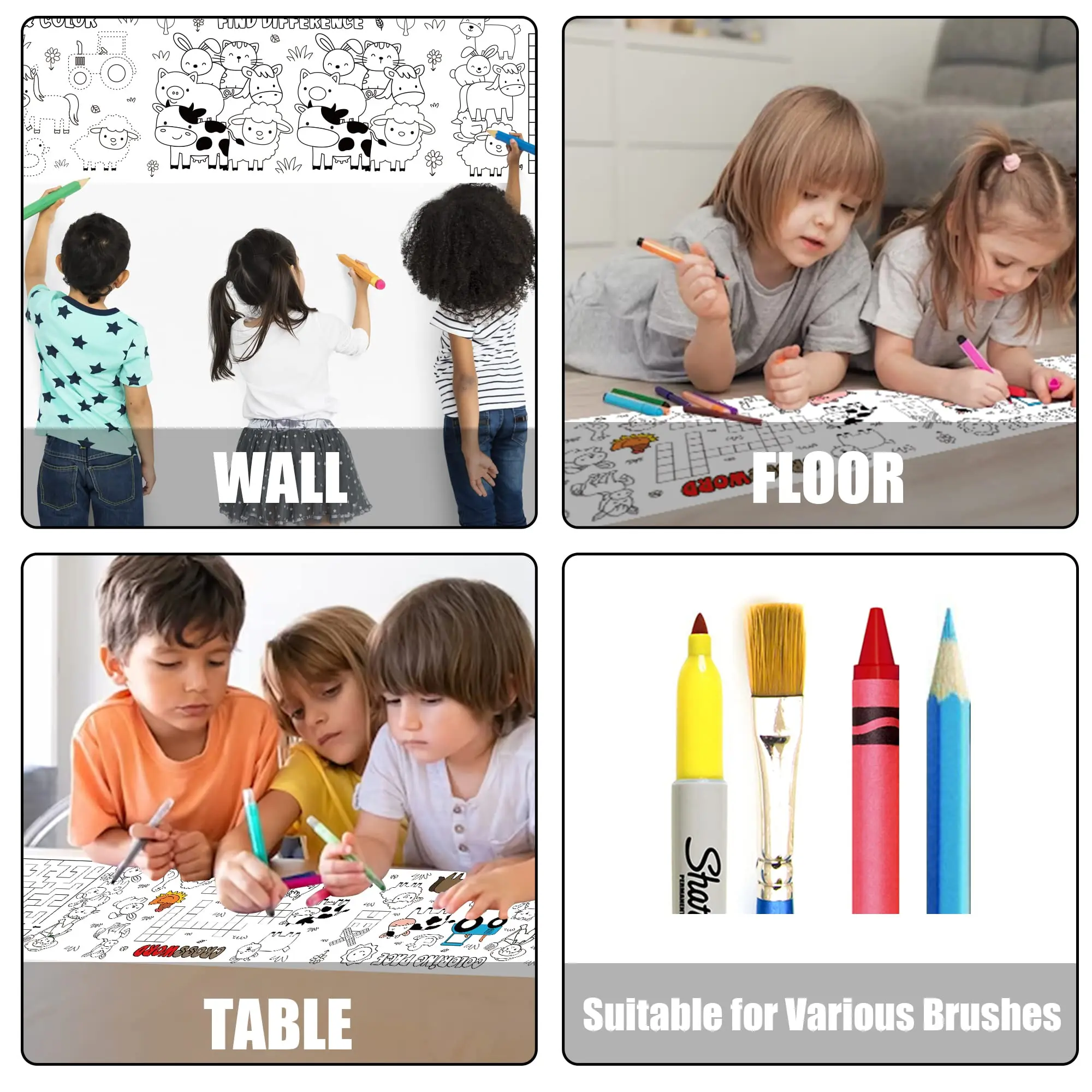 Children's Drawing Roll Kids Drawing Paper Roll Coloring Paper Roll ...