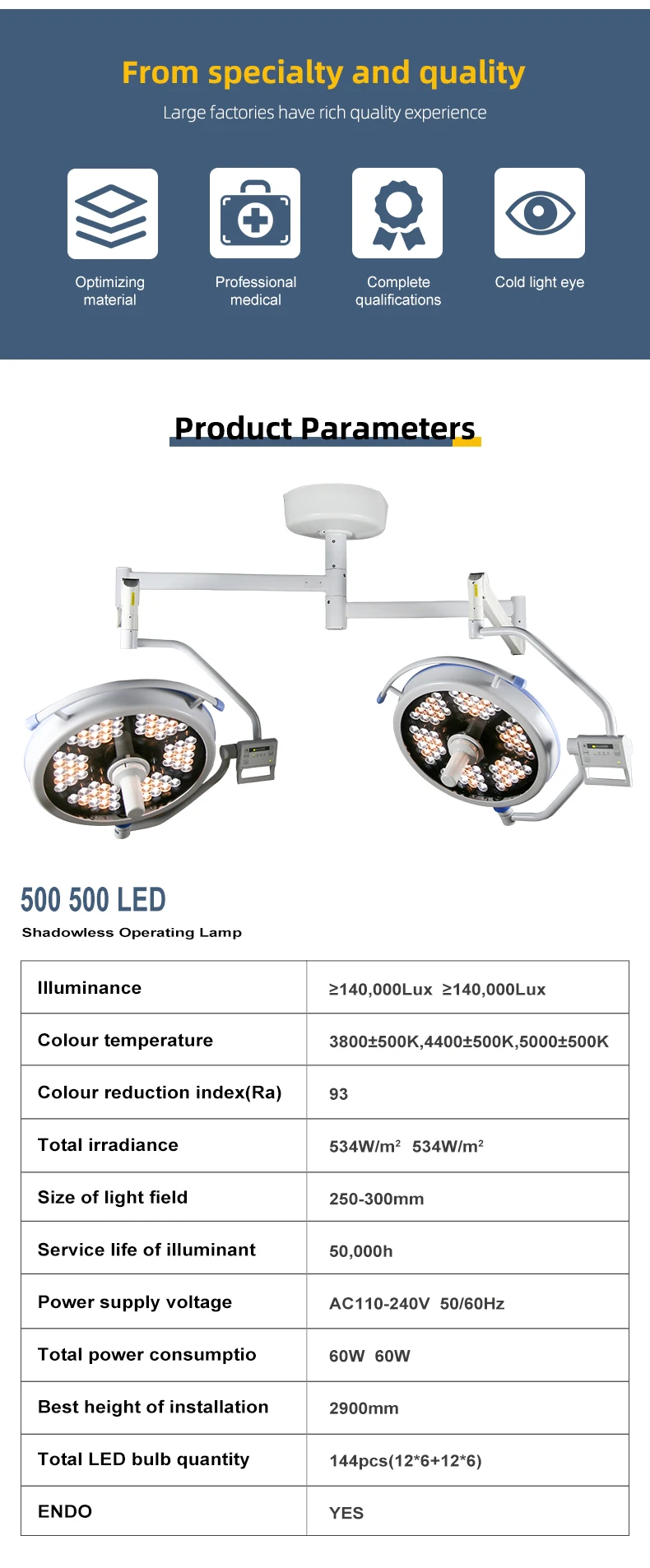 Professional Medical Devices Ceiling Mounted Surgical Operating Lamp ...