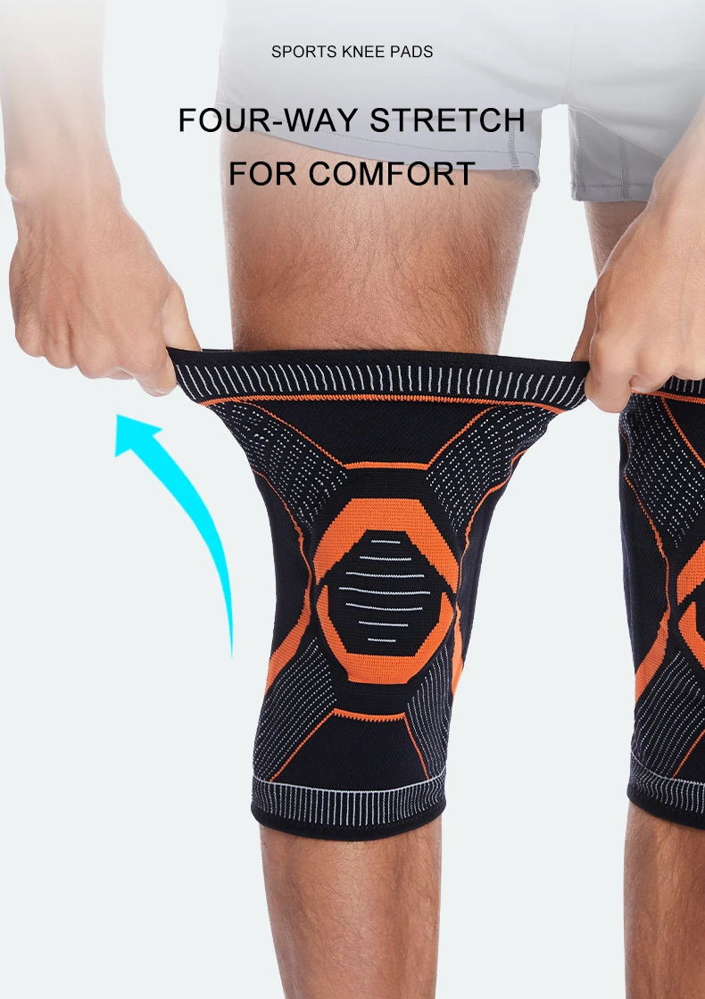 2200#Elastic Basketball Fitness Knee Support Sleeve Compression Knee ...