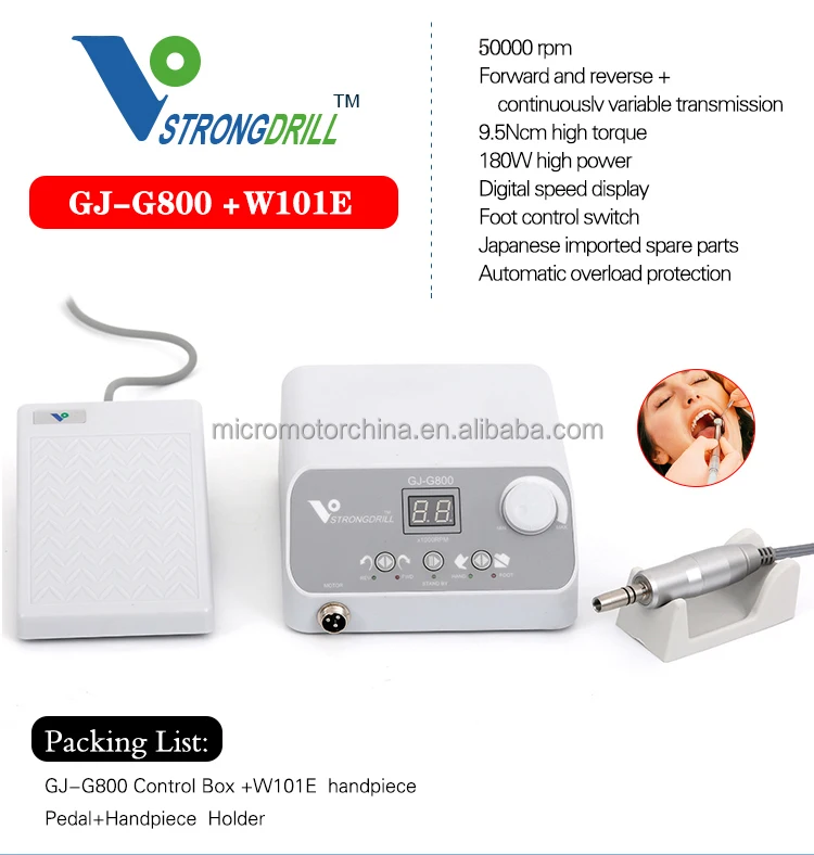 Dental Lab Equipment Brushless Micromotor 50000rmp High Speed Micro ...