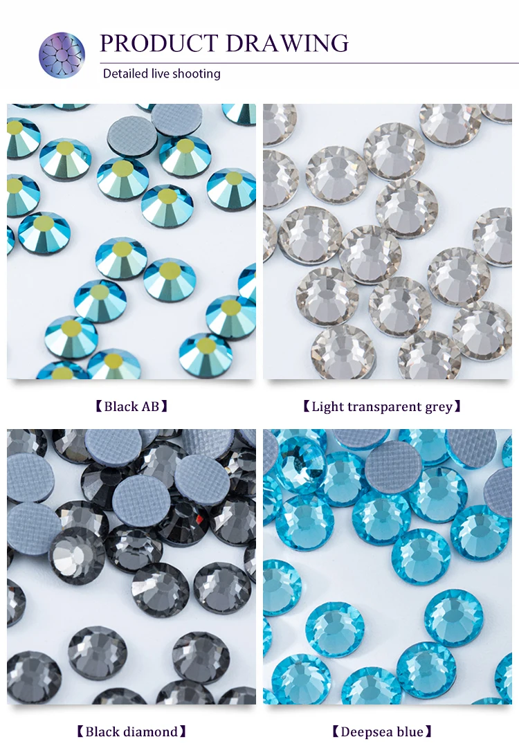 YHB Factory Supplier Hot Fix Crystal Stone Rhinestones Bulk
