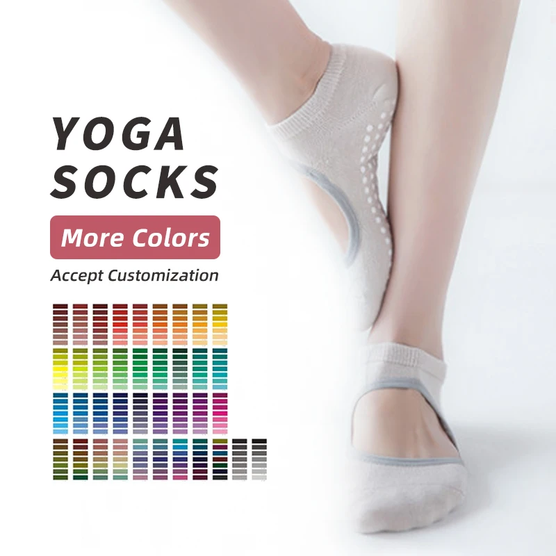 Factory Pilates Socks Custom Logo Non-slip Grips Yoga Cotton Bamboo ...