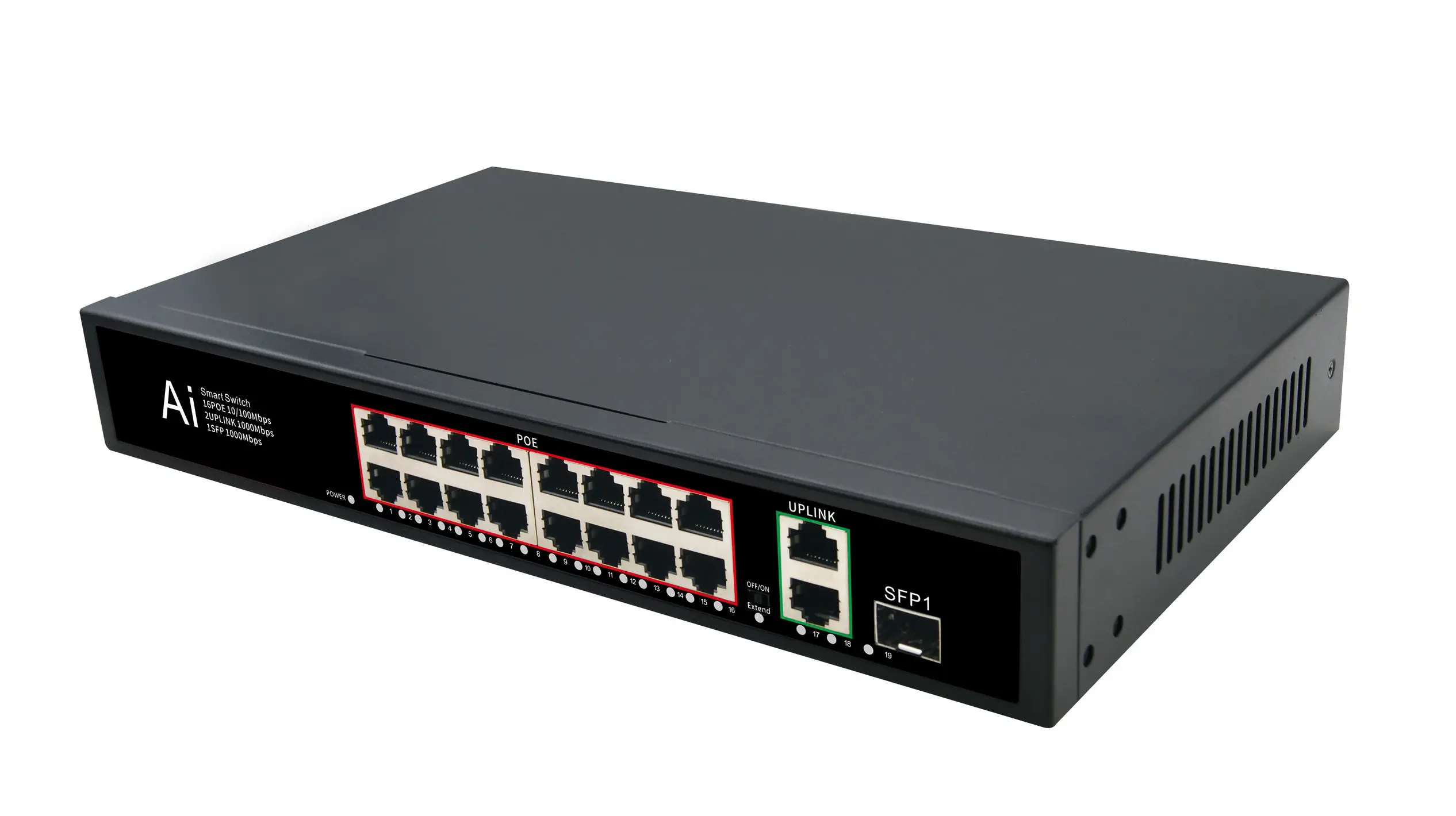 16+2port Kuwfi 1000mbps Switch Poe 7.2gbps 250m Wifi Range Gigabit ...