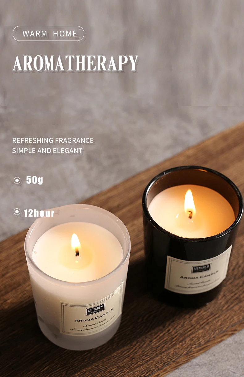 Smokeless Soybean Wax Glass Candle Holder for DIY Gift Box Home ...