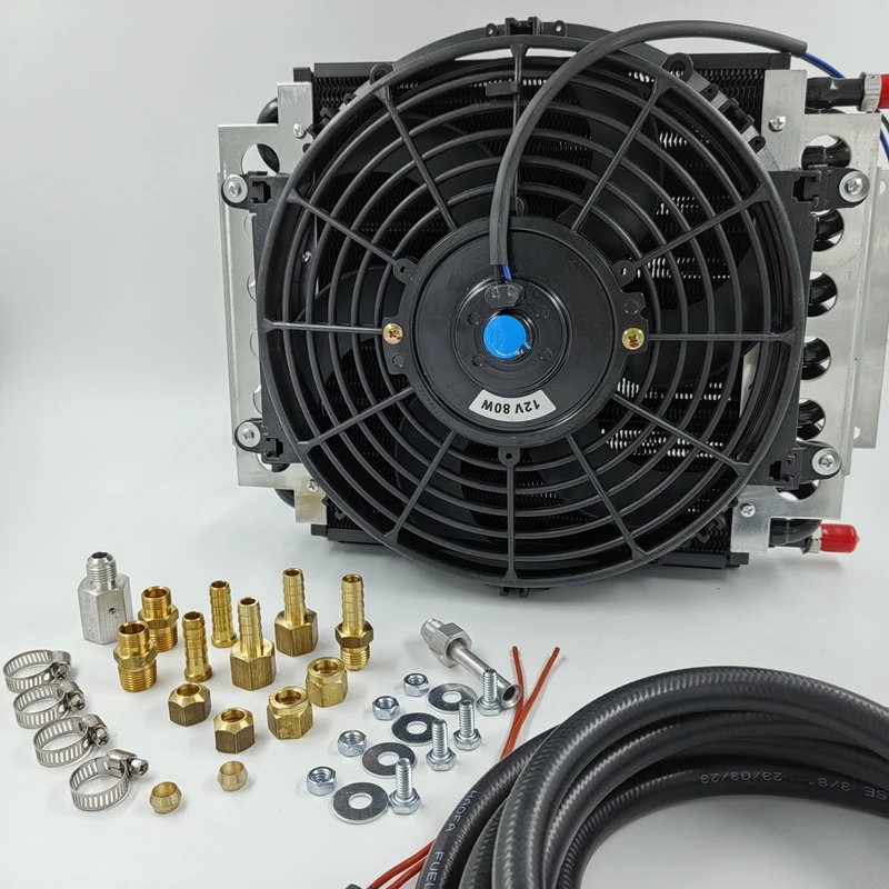 Transmission Oil Cooler Fan Tube Fin Oil Cooler with Fans Dual Pass ...
