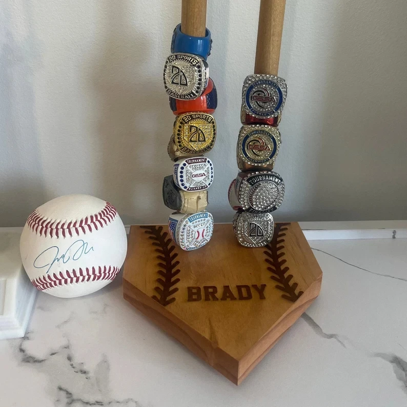 Stacked Sports Ring Display Team Gift Softball Rings Championship ...