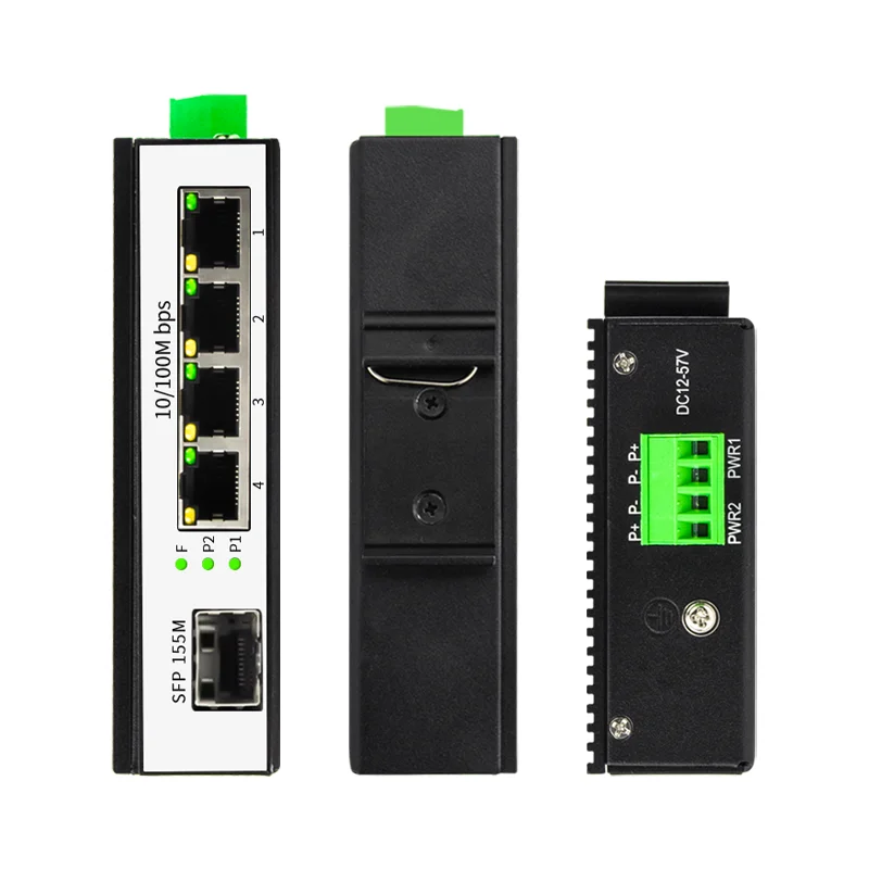 Din-rail Industrial Ethernet POE Switch - 4 Port & 1 SFP