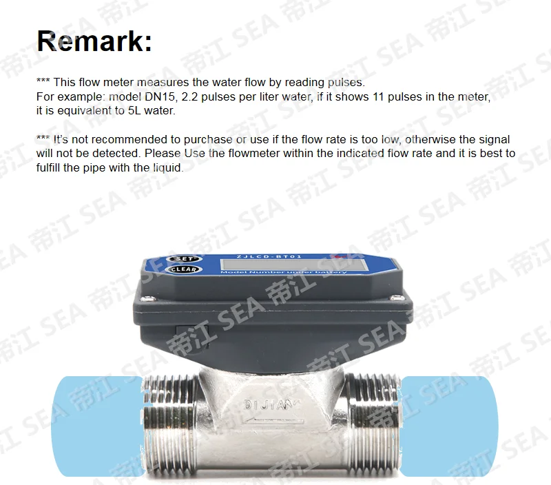 Wireless Pulse Digital Water Meter Zjlcd-bt01 Dn15 Female-female Bsp ...