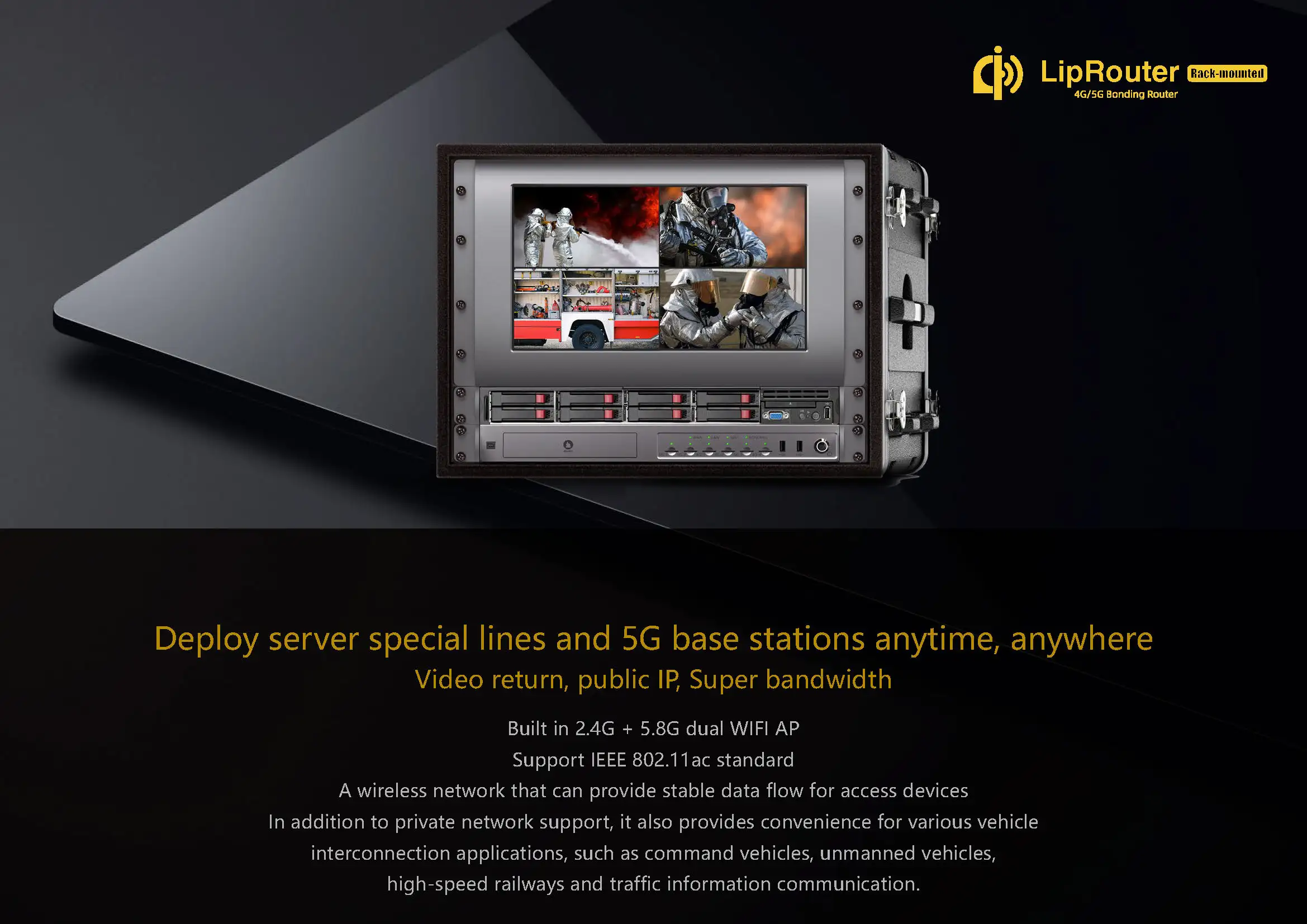 Lipoutrer 4G/5G Bonding Rack Router - 1000mbps LAN Data Rate